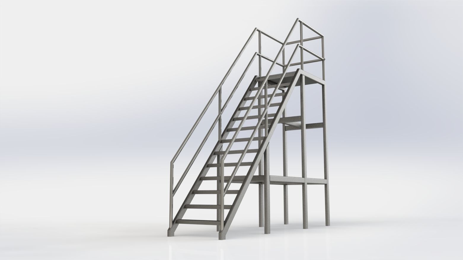 Steel stair 3D model | CGTrader