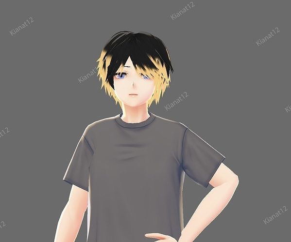 3D model 3D low poly male avatar for vrchat vtubing and also for gaming ...
