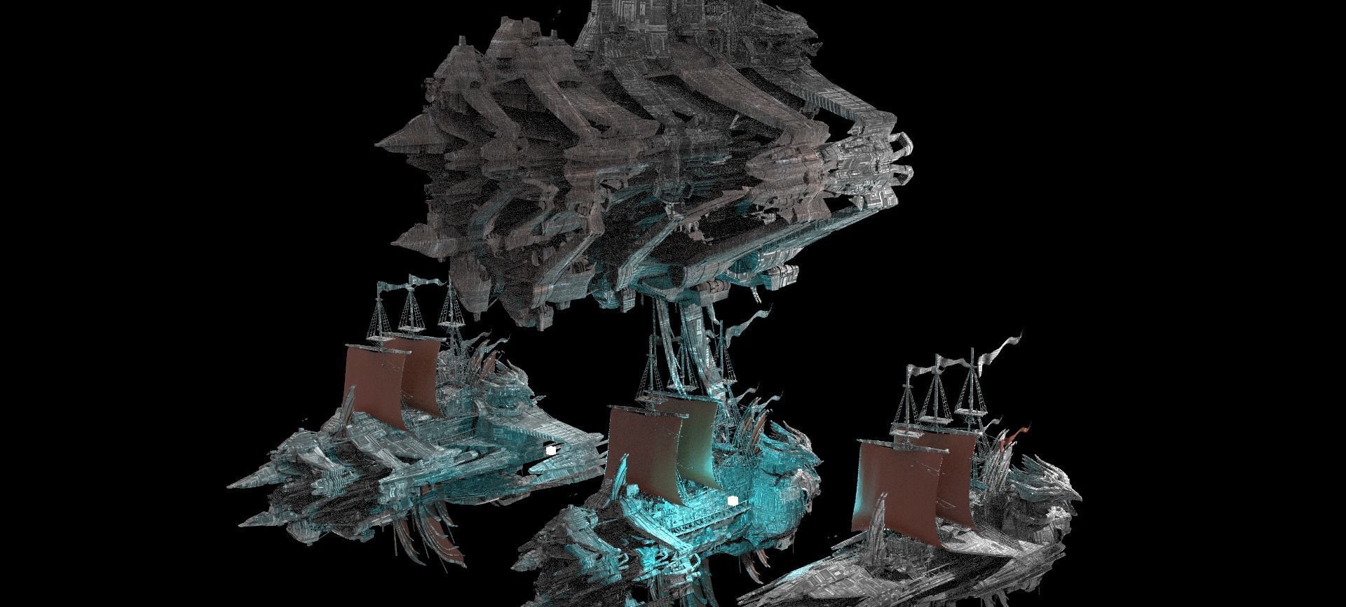 Silver Drake Airship Military vessel 4 designs 3D model | CGTrader