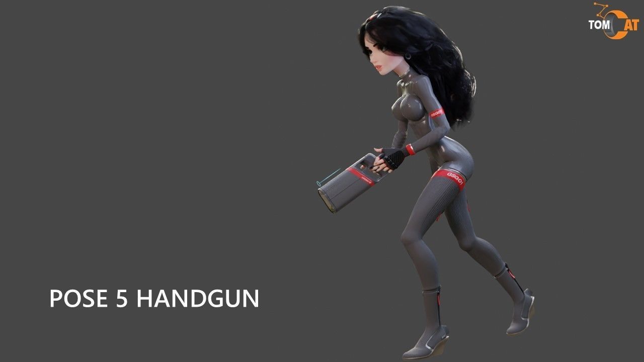 3D model Groovy Space Girl - Rigged character for Blender and Unity VR / AR / low-poly | CGTrader