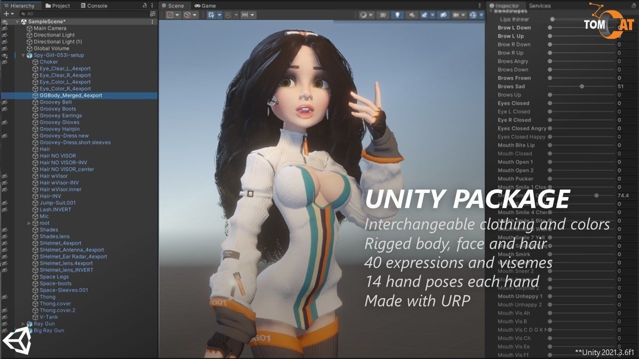 3D model Groovy Space Girl - Rigged character for Blender and Unity VR / AR / low-poly | CGTrader
