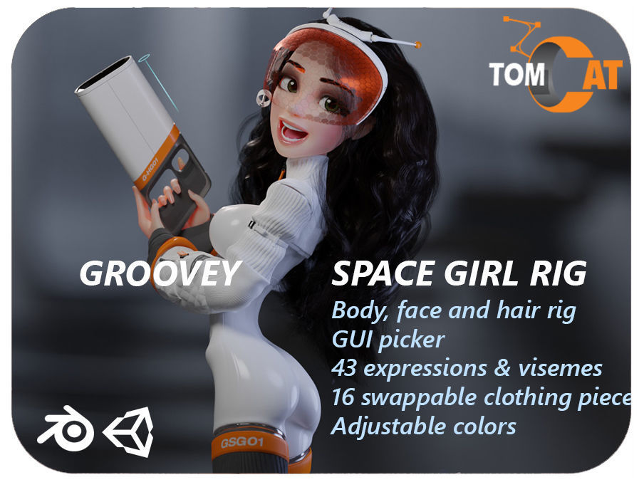 3D model Groovy Space Girl - Rigged character for Blender and Unity VR ...