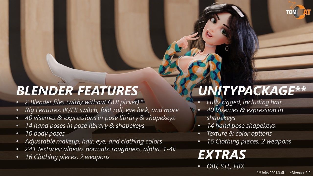 3D model Groovy Space Girl - Rigged character for Blender and Unity VR / AR / low-poly | CGTrader