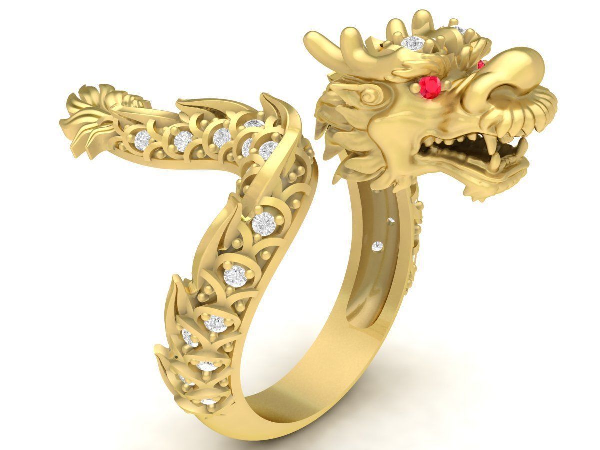 hongkong diamond dragon ring 3697 3D model 3D printable | CGTrader