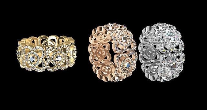 De Beers Lotus Ring 3D print model 3D model 3D printable | CGTrader