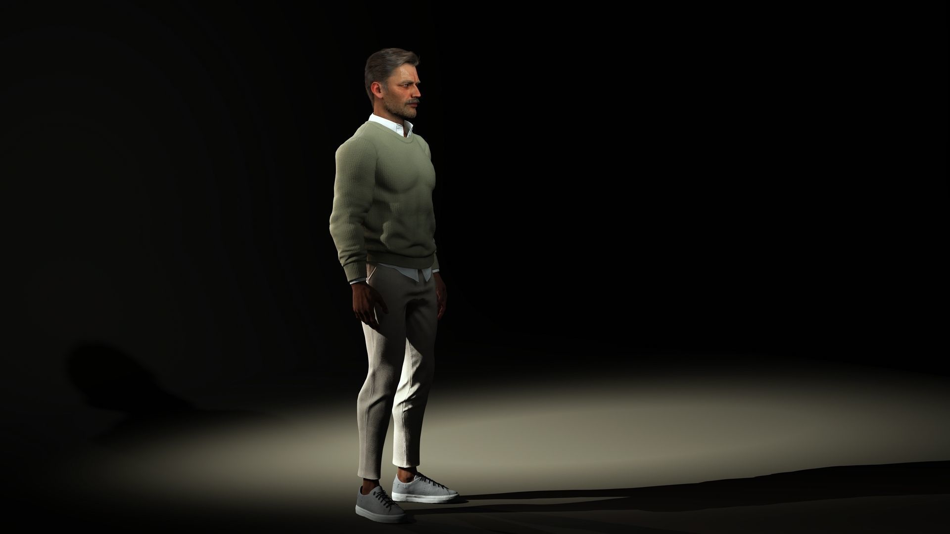 3D model Game Ready Officer Man Rigged - Texture - Materials - 3 Lv ...