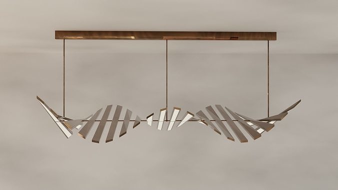 parametric wave chandelier 3D model | CGTrader