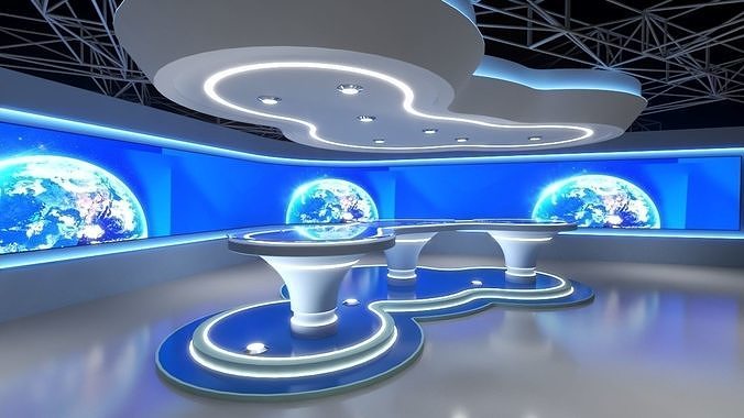 3D model TV studio 5 VR / AR / low-poly | CGTrader