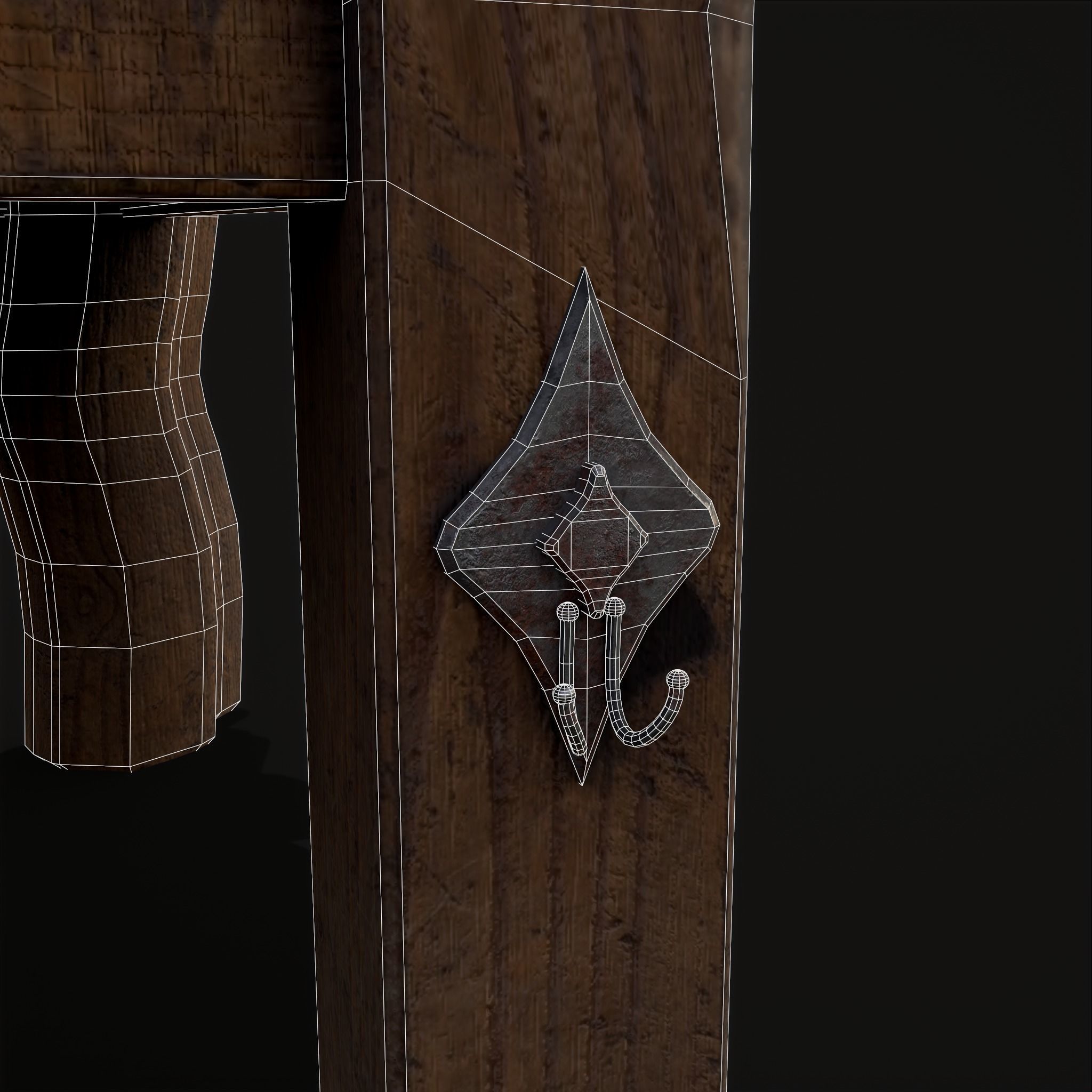 3D model Medieval Rustic High Back Sword Chair VR / AR / low-poly ...