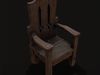3D model Medieval Rustic High Back Sword Chair VR / AR / low-poly ...