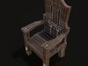 3D model Medieval Rustic High Back Sword Chair VR / AR / low-poly ...