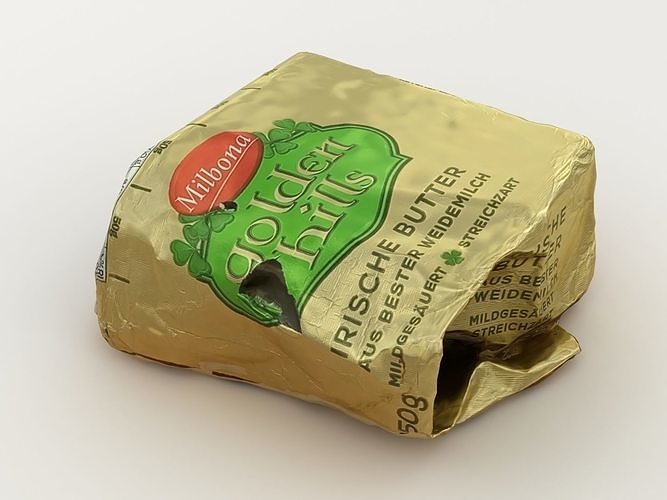 Butter gold wrapper 3D model | CGTrader