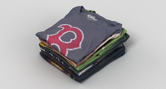 Folded T-Shirt Pile 3D model | CGTrader