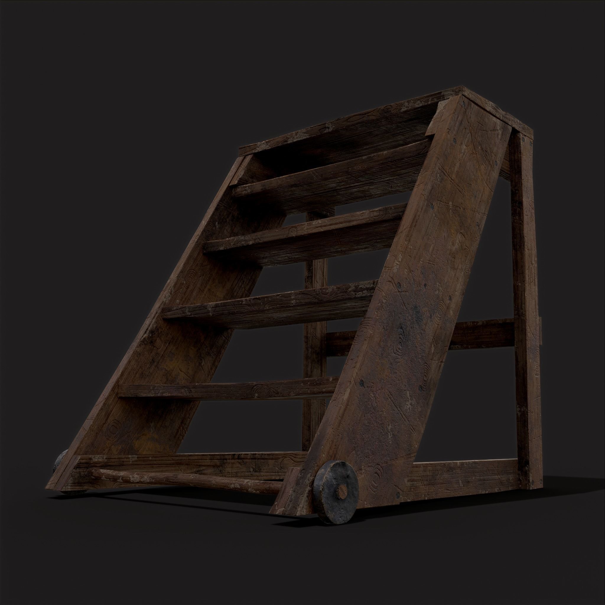 3D Model Collection Medieval Style Three Ladders VR / AR / low-poly ...