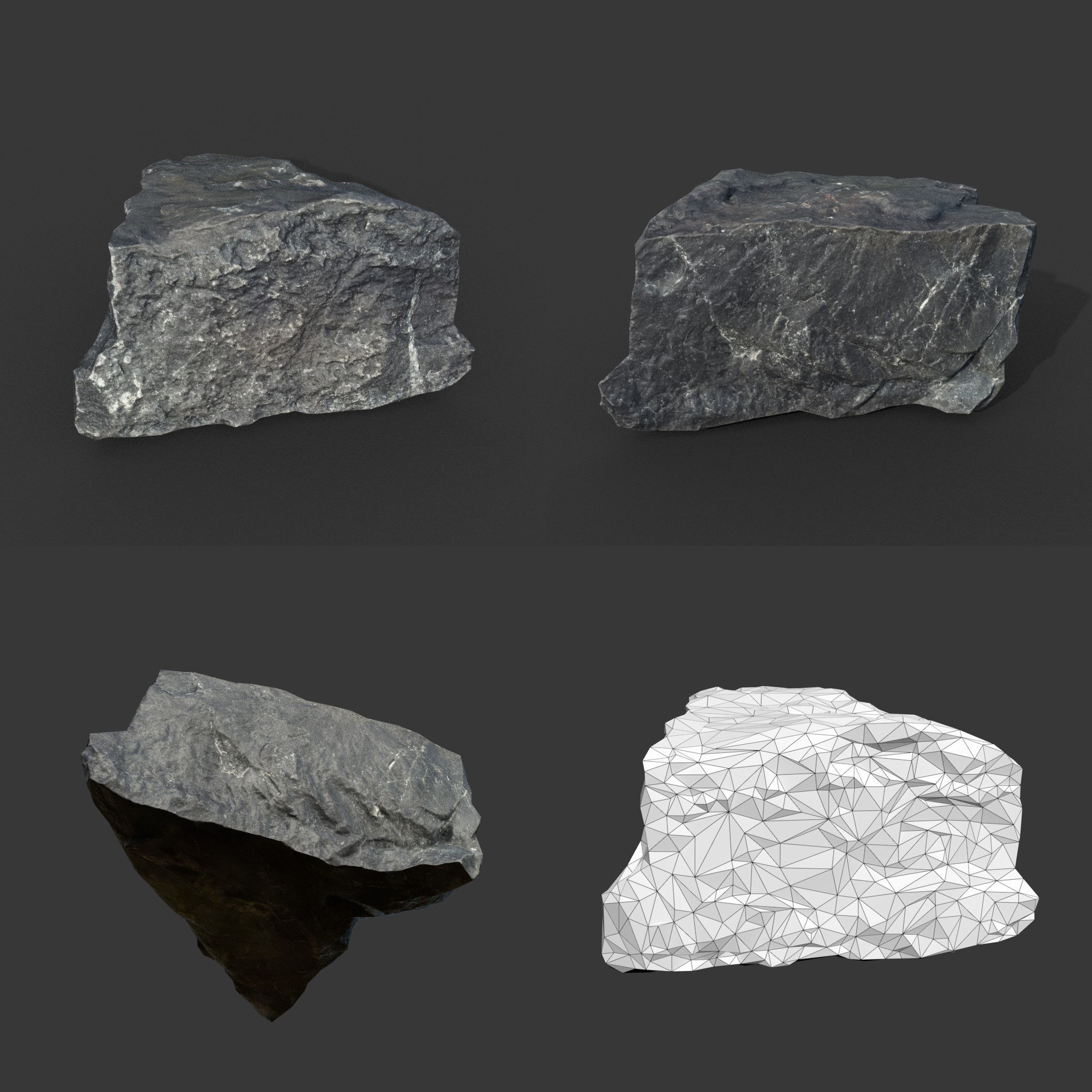3D model Gray Sharp Rock 220801 Photogrammetry - Ultra HD 16K Textures ...