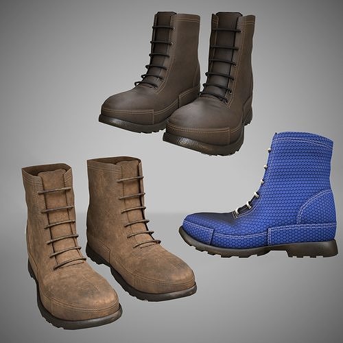 3D model This is a low poly 3D shoe boots model with three textures VR ...