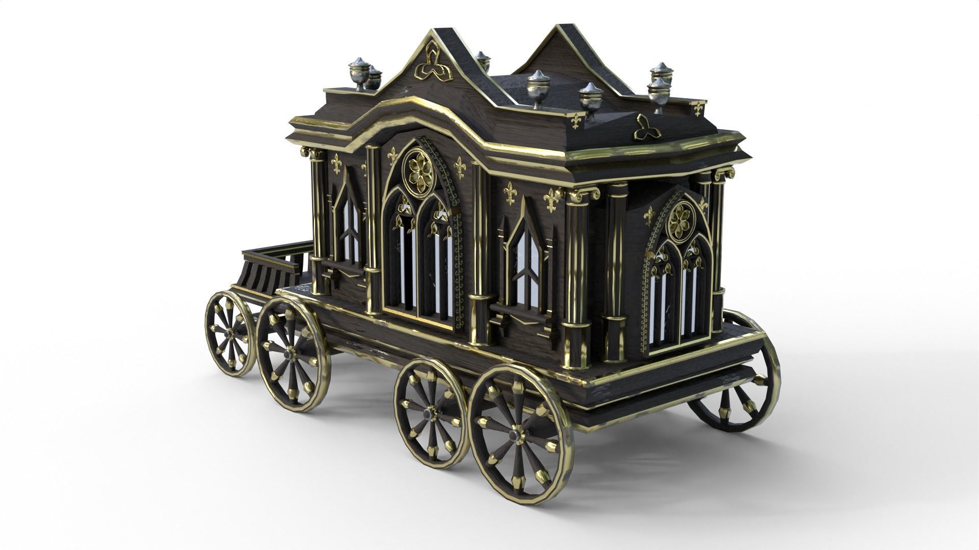 3D model Stylized Luxury Wooden Carriage VR / AR / low-poly | CGTrader