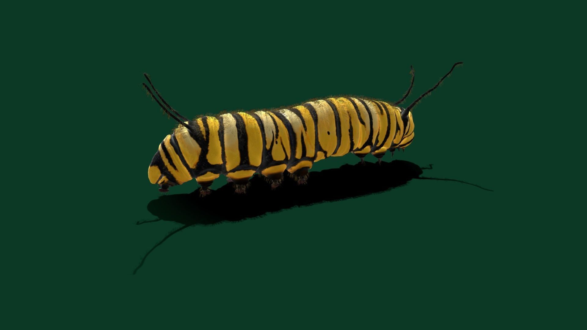Caterpillar idle 3D model animated rigged | CGTrader