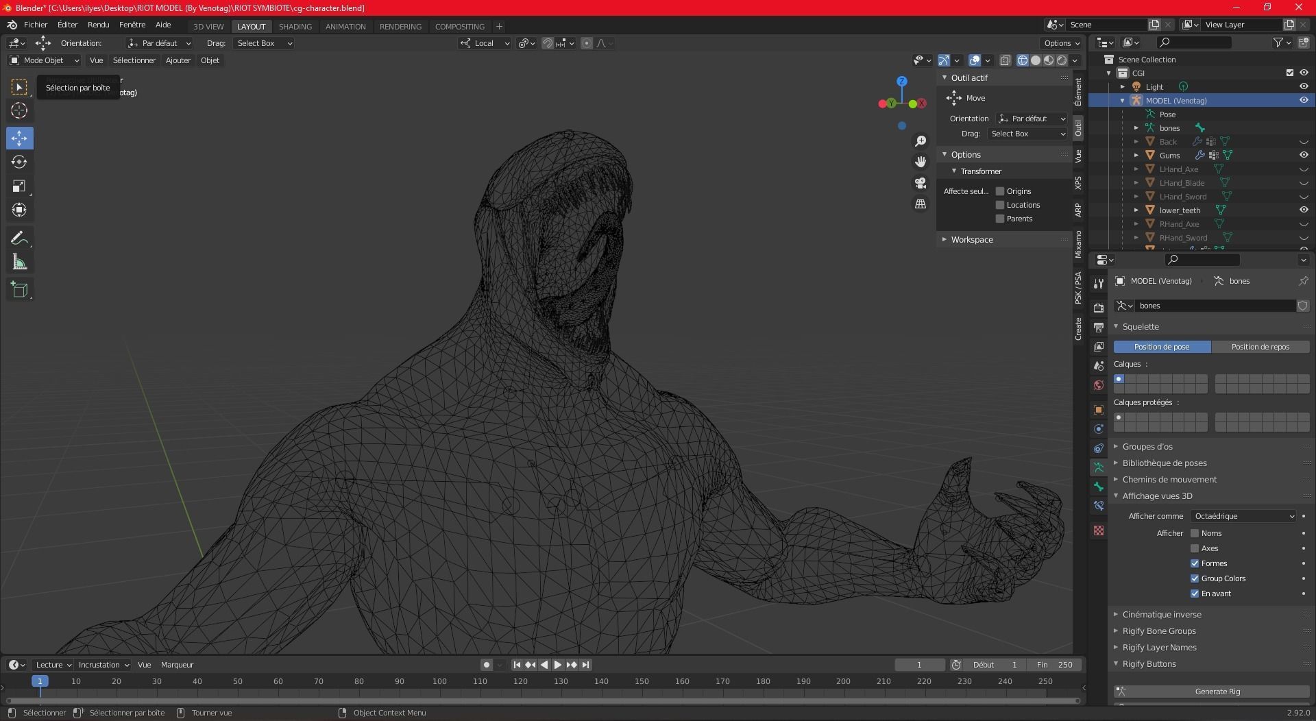 RIOT RIG BLENDER free VR / AR / low-poly 3D model animated rigged ...