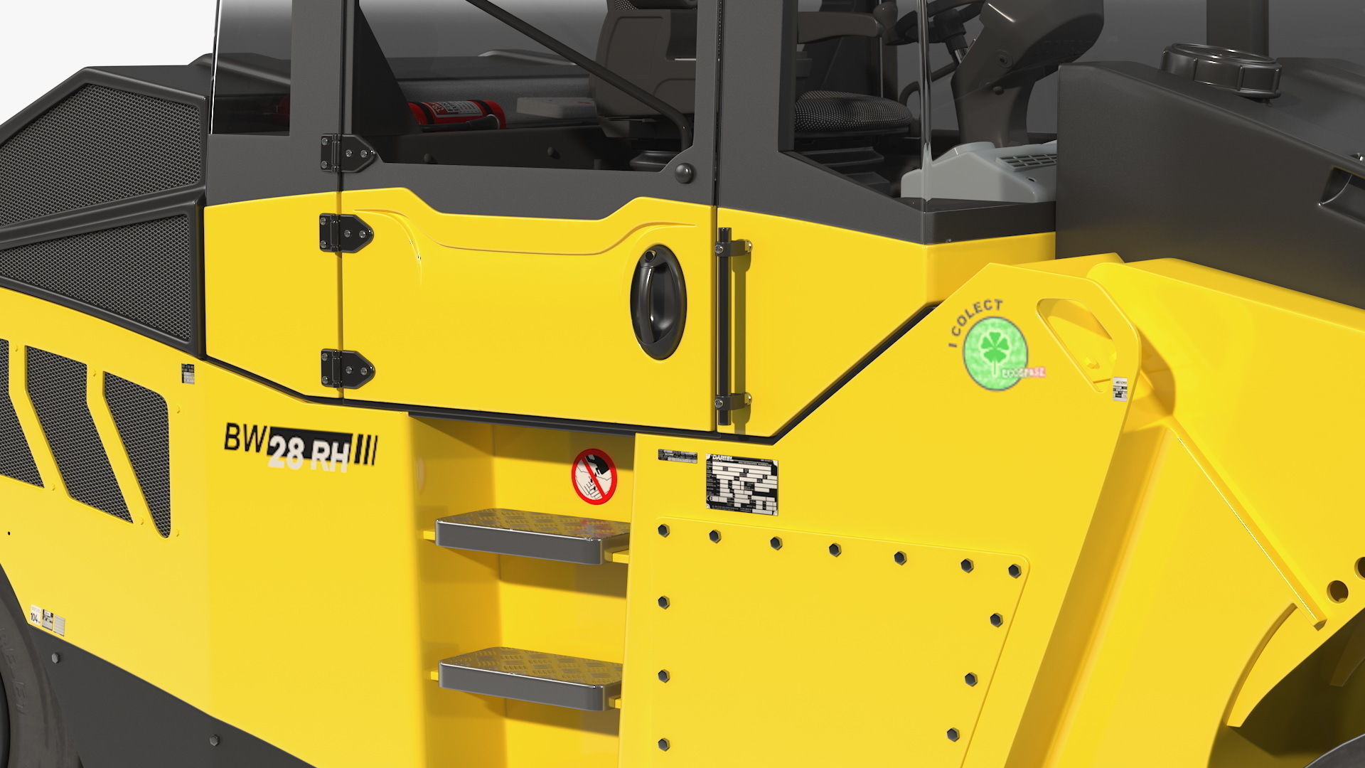 Bomag BW 28 RH Pneumatic Tired Compactor Rigged 3D model rigged | CGTrader