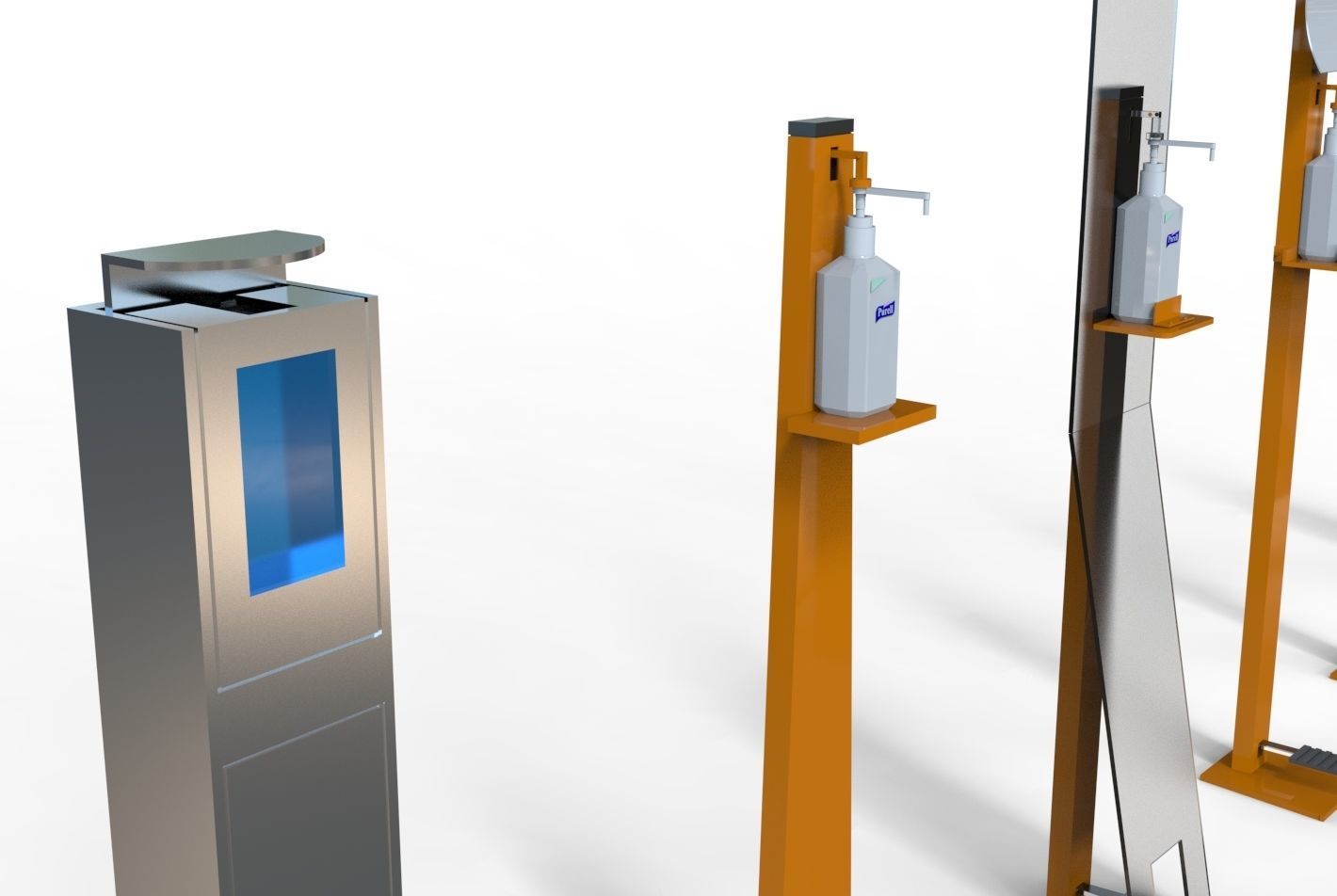 Hand sanitizer dispenser design 3d model with pedal 3D model | CGTrader