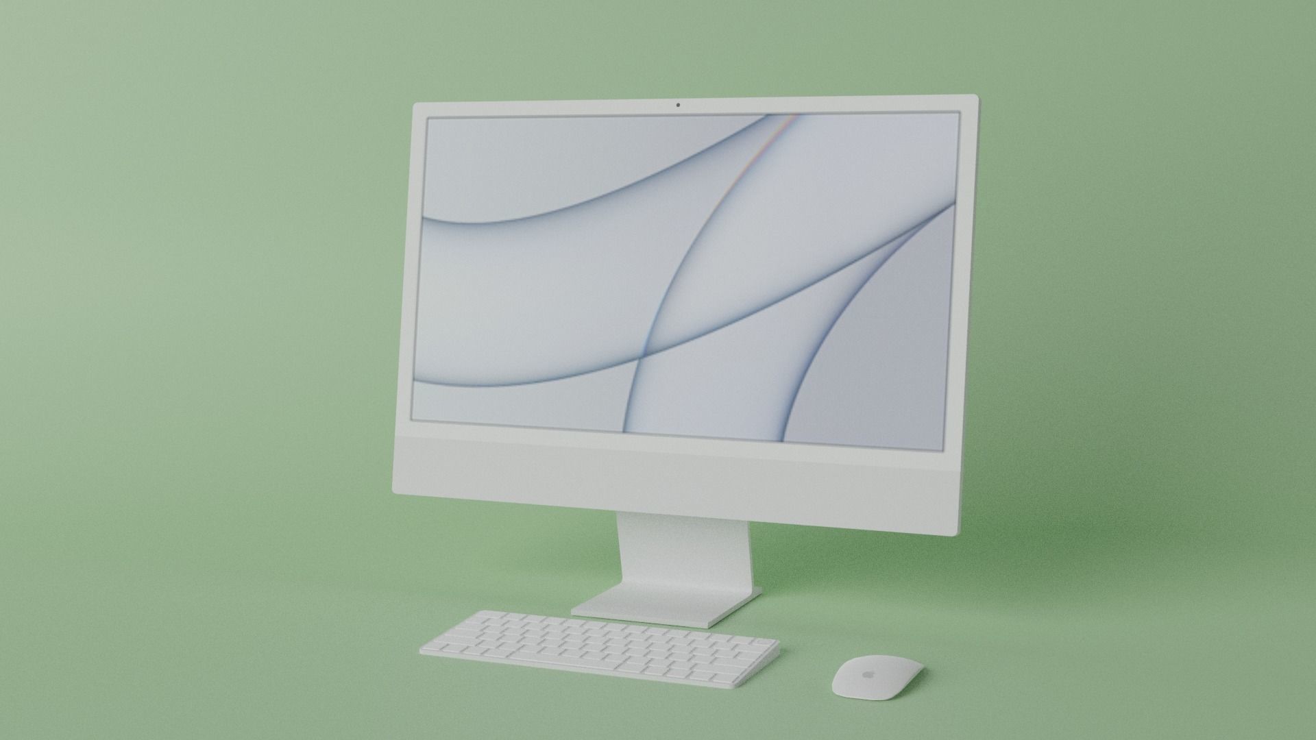 iMac 24-inch 2021 Silver 3D model | CGTrader