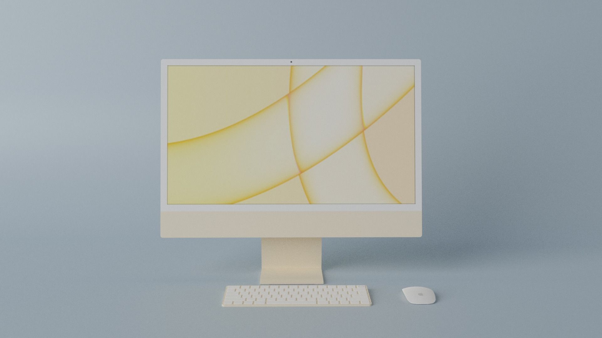 iMac 24-inch 2021 Yellow 3D model | CGTrader