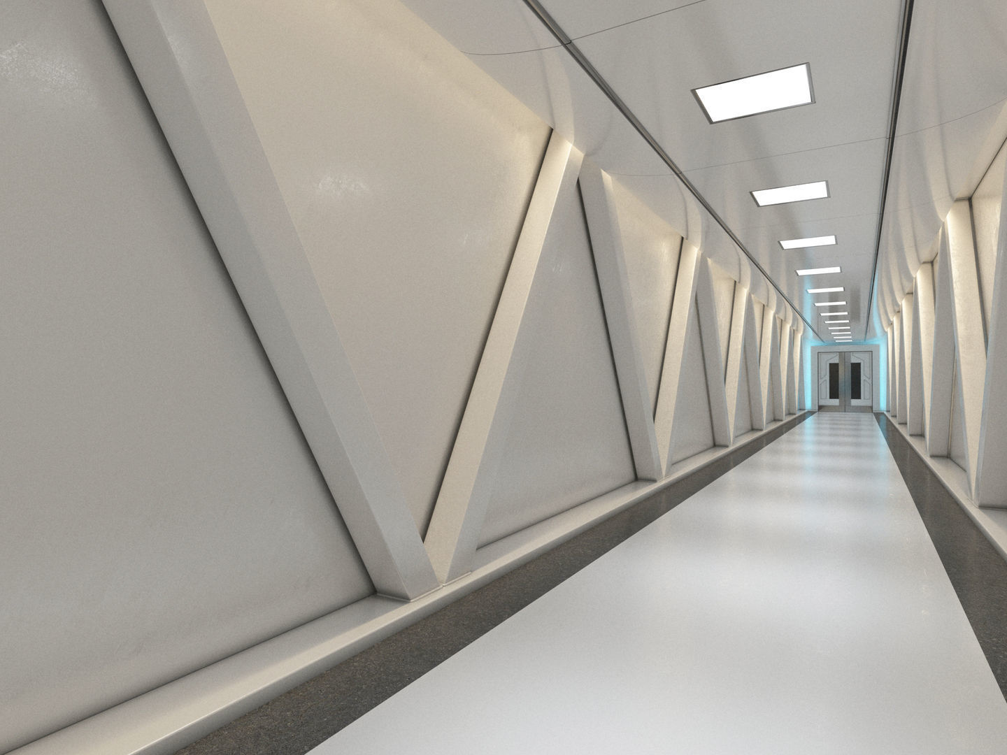 Futuristic Corridor 3D model | CGTrader