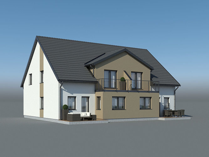 Generic Semi-Detached House 001 3D model | CGTrader
