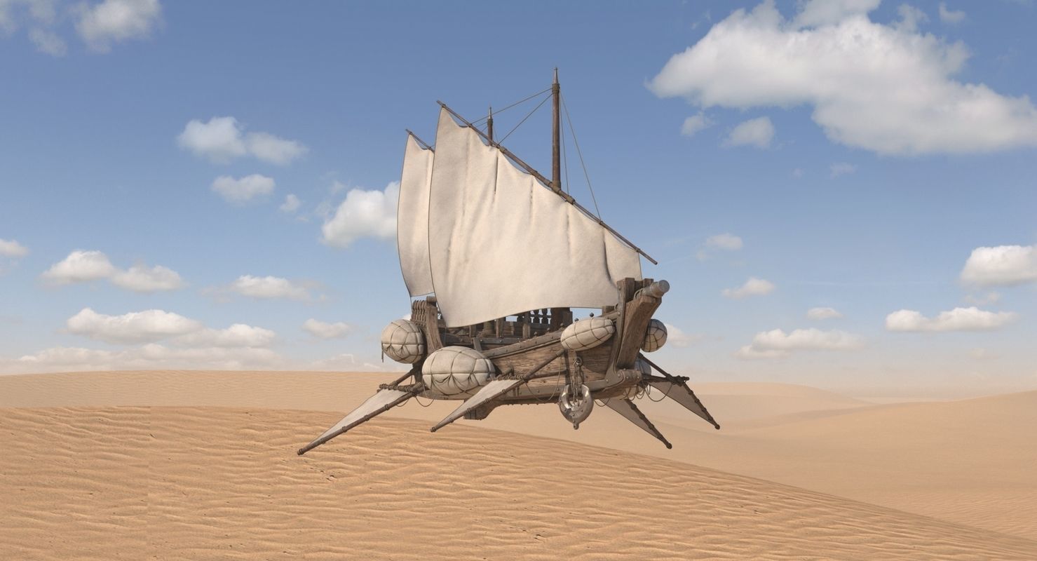 Fantasy Flying Sailing Ship 3D model | CGTrader