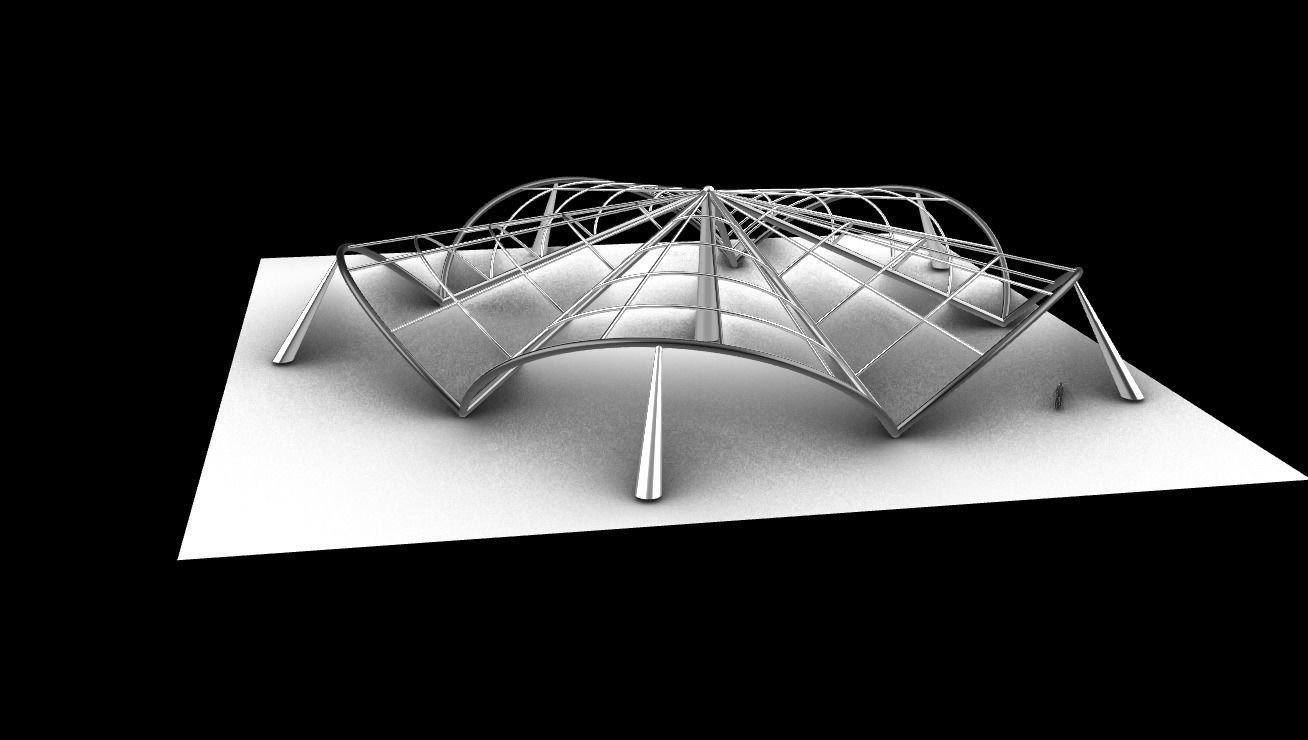 Architectural Tensile Structure 5 sides 3D model | CGTrader