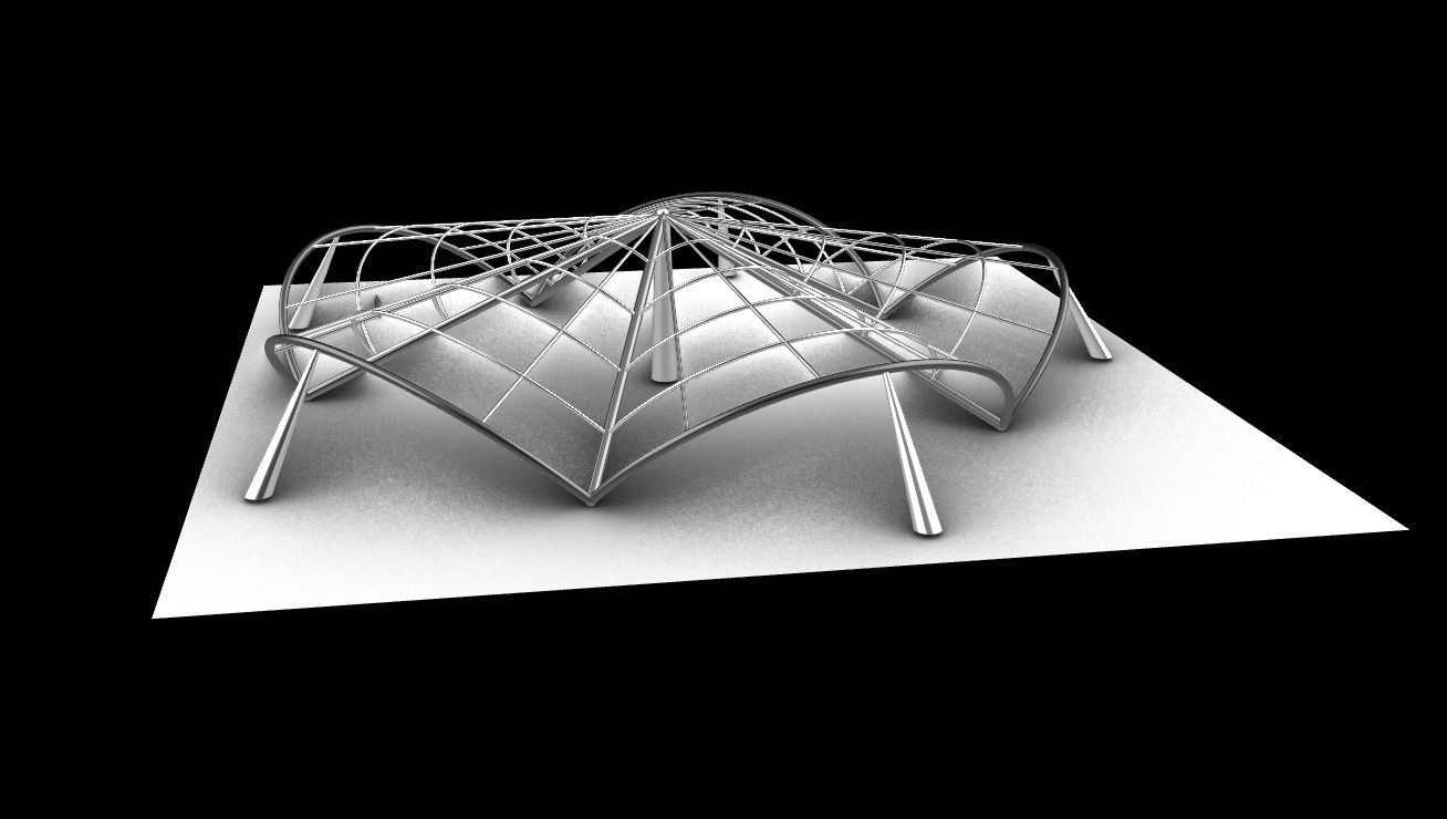 Architectural Tensile Structure 5 sides 3D model | CGTrader