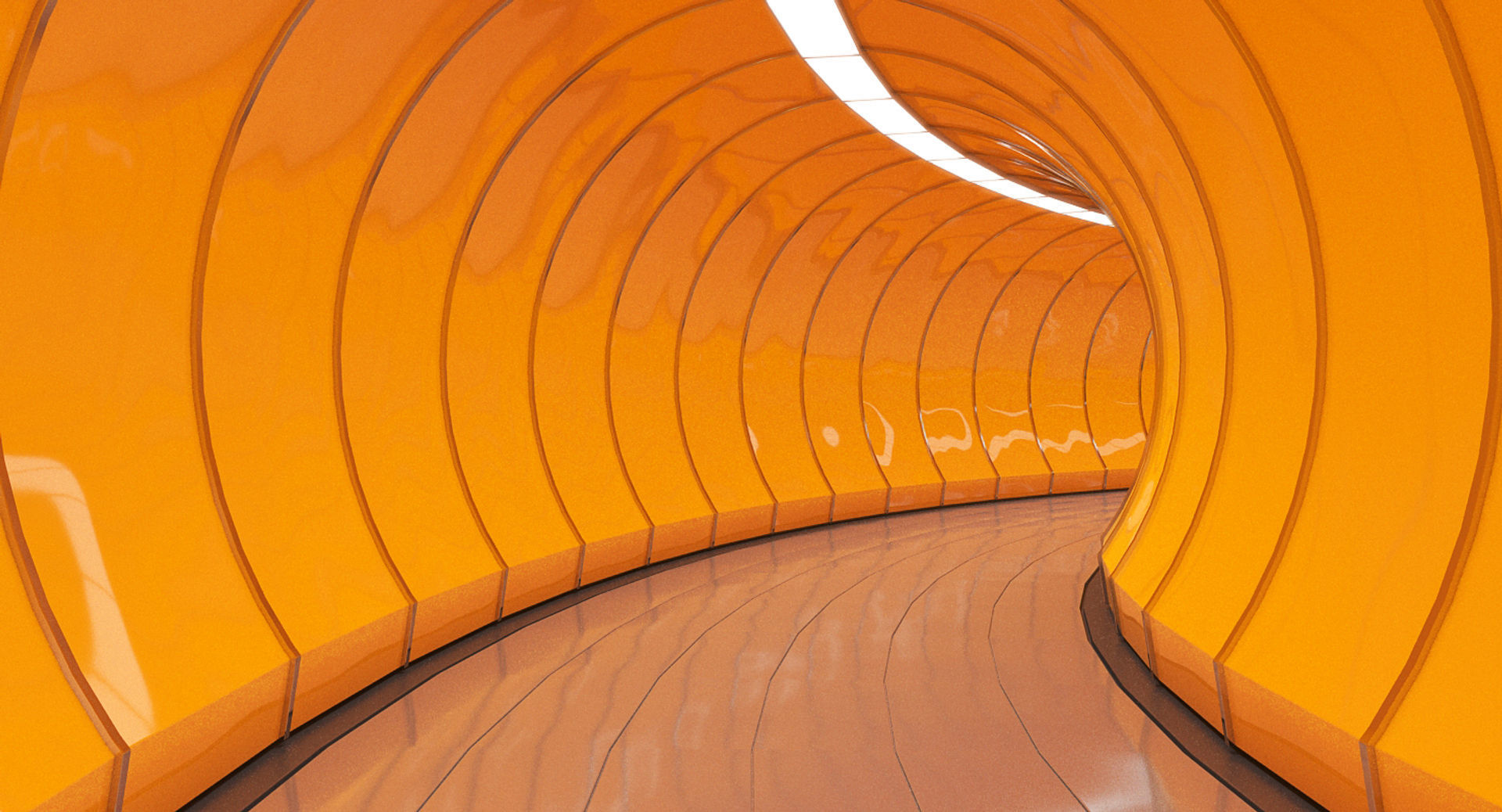 Circular Futuristic Corridor 3D model | CGTrader