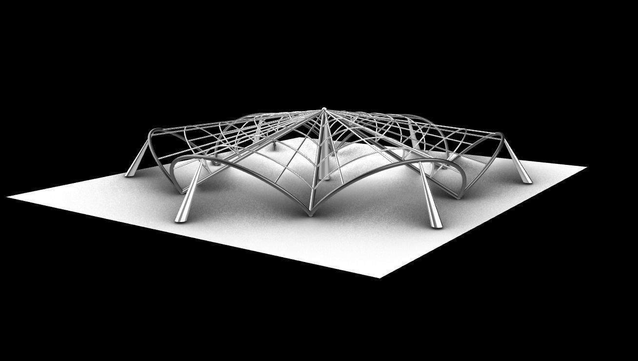 Architectural Pavilion Structure 6 sides 3D model | CGTrader