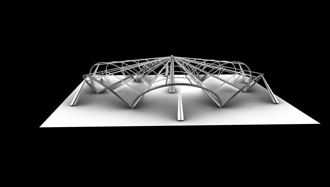 Architectural Pavilion Structure 6 sides 3D model | CGTrader