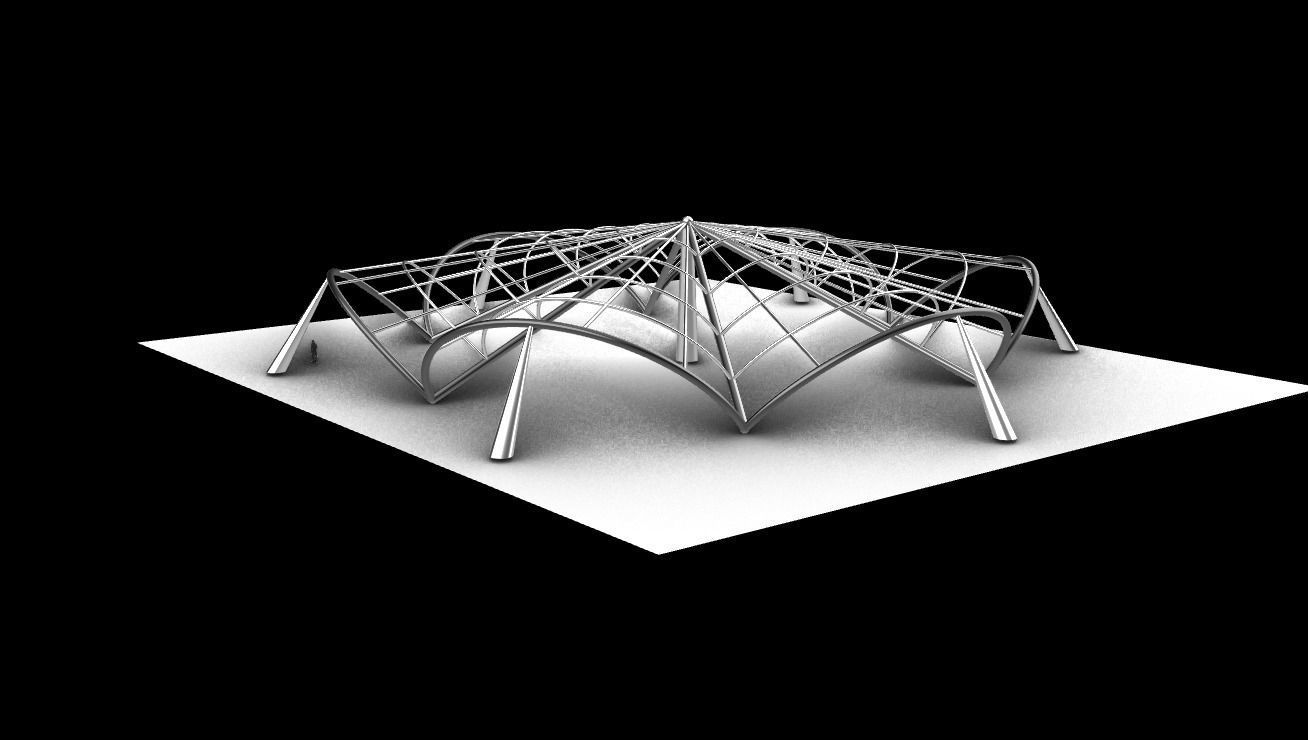 Architectural Pavilion Structure 6 sides 3D model | CGTrader