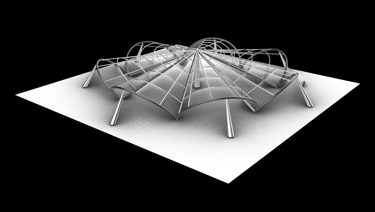 Architectural Pavilion Structure 7 sides 3D model | CGTrader