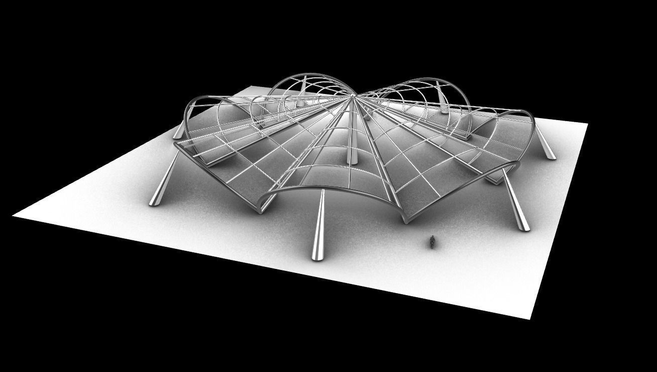 Architectural Pavilion Structure 7 sides 3D model | CGTrader