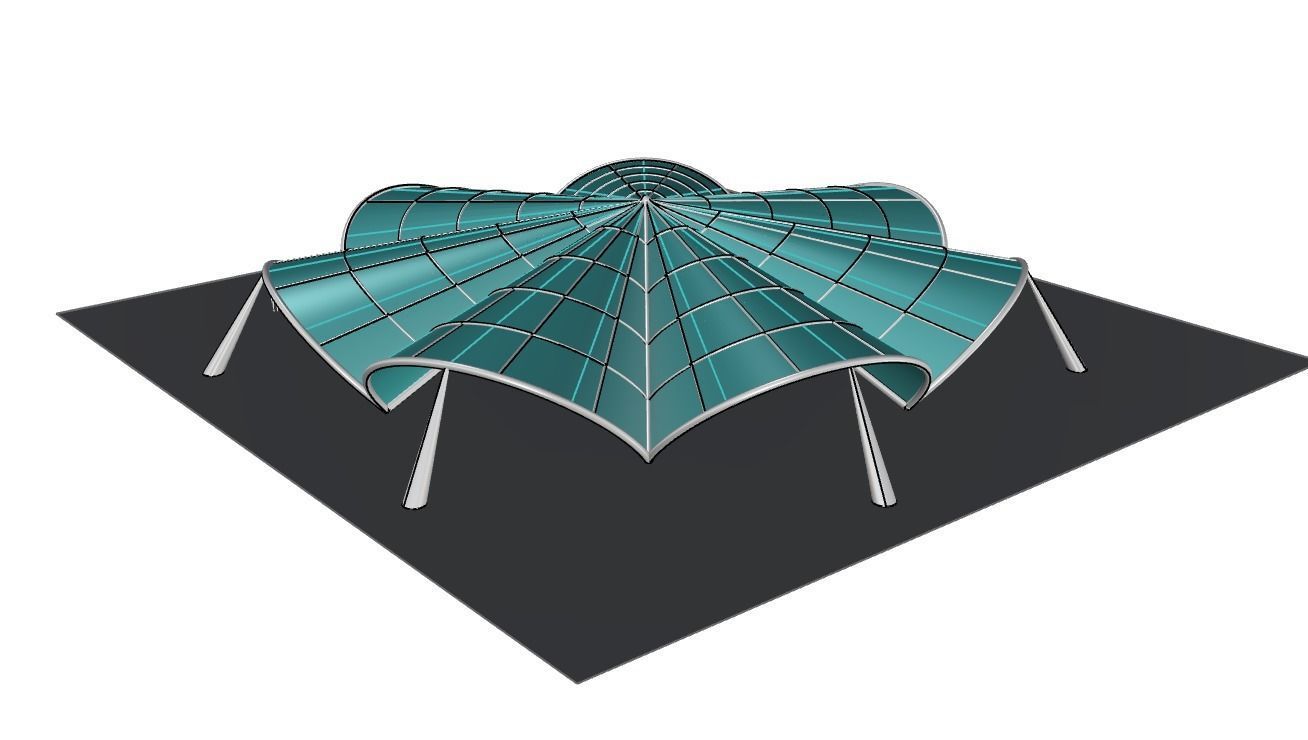 Architectural Pavilion Structure 7 sides 3D model | CGTrader
