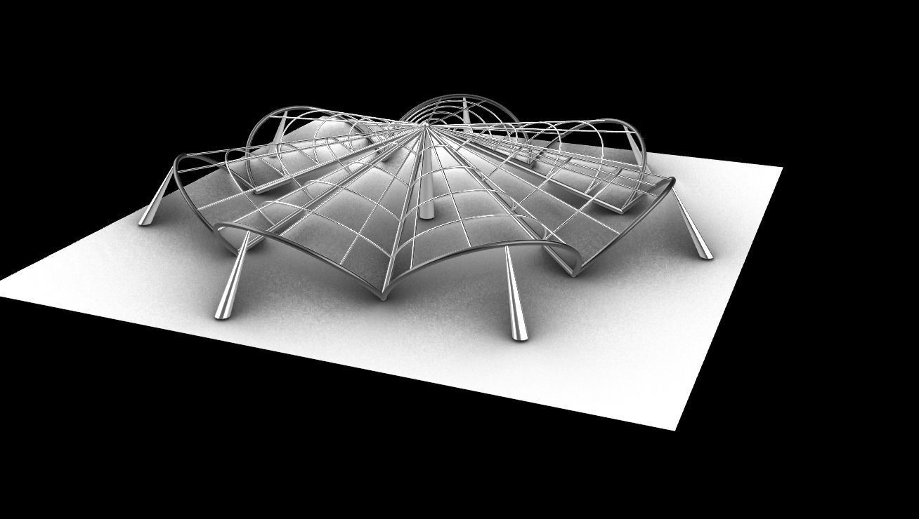 Architectural Pavilion Structure 7 sides 3D model | CGTrader