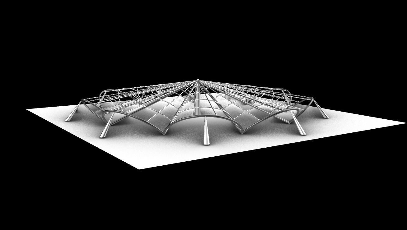 Architectural Pavilion Structure 7 sides 3D model | CGTrader