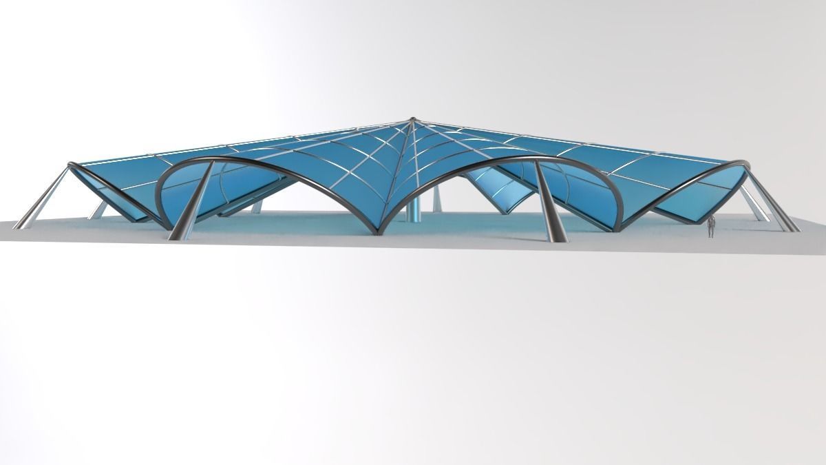 Architectural Pavilion Structure 7 sides 3D model | CGTrader
