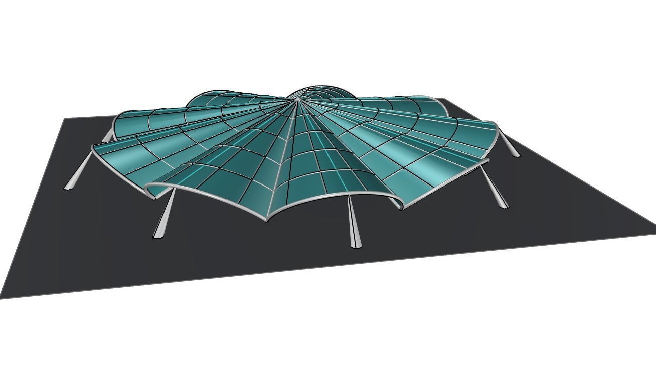 Architectural Pavilion Structure 7 sides 3D model | CGTrader