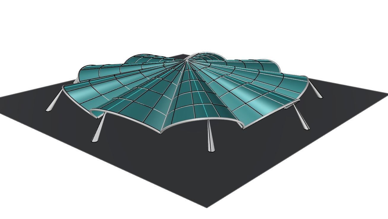 Architectural Pavilion Structure 7 sides 3D model | CGTrader
