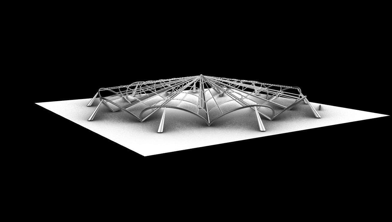 Architectural Pavilion Structure 7 sides 3D model | CGTrader