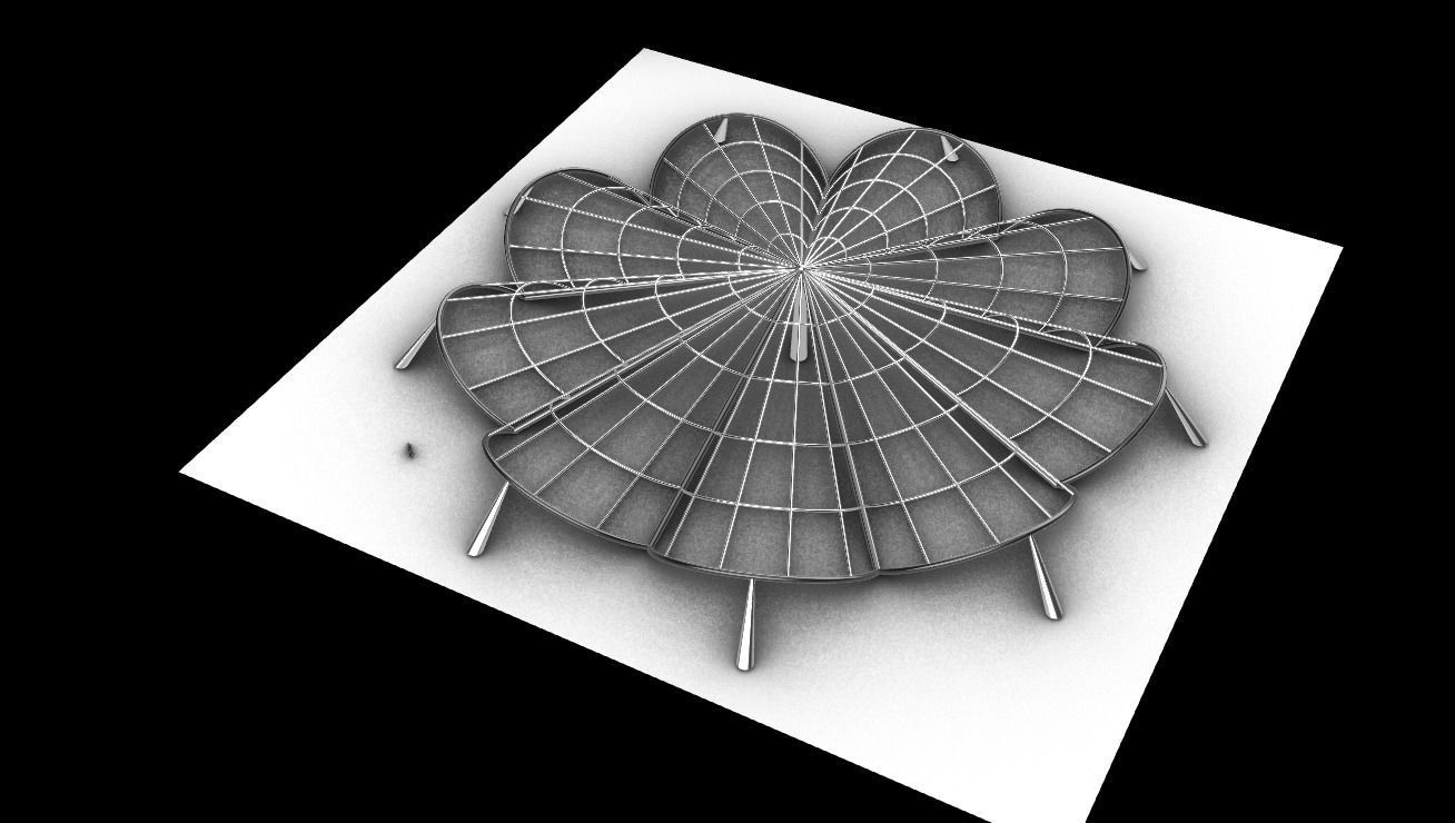 Architectural Pavilion Structure 7 sides 3D model | CGTrader