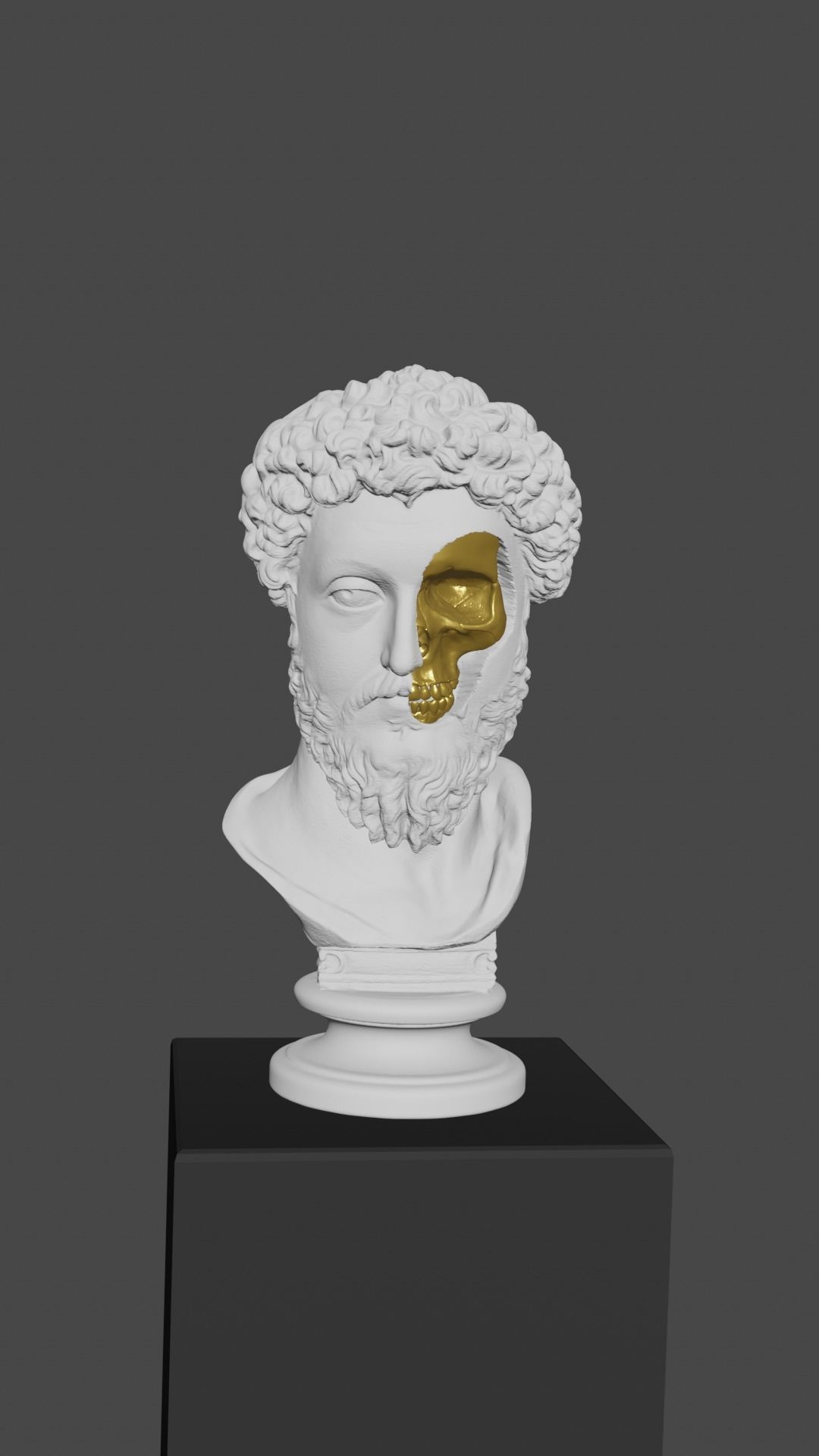Marcus Aurelius Momento Mori Bust 3D model 3D printable | CGTrader