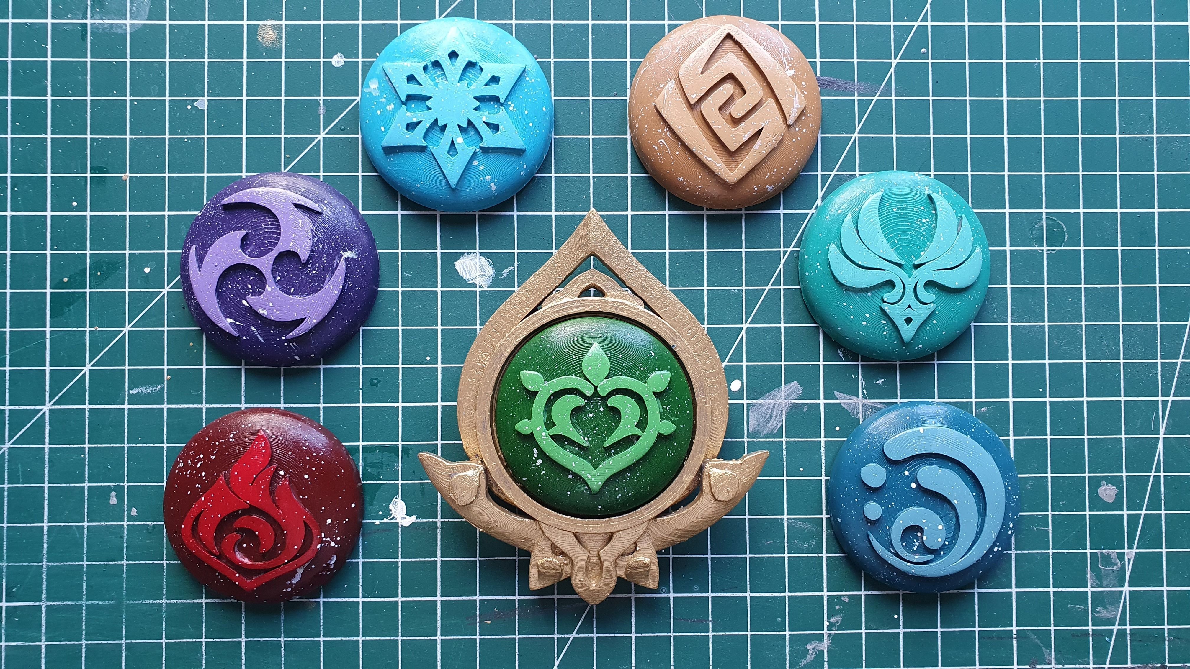 Sumeru Vision Set -- Genshin Impact -- Vision Frame and 7 Stone 3D ...