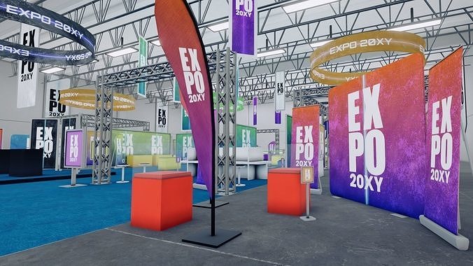 3D model Expo Hall VR / AR / low-poly | CGTrader
