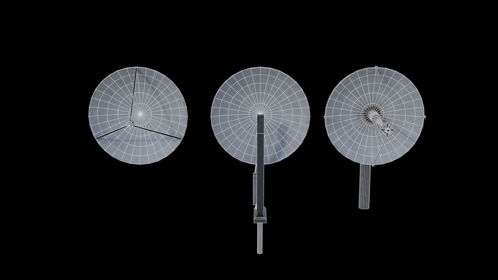 3D model Scifi Small Antenna and Radio Dish Pack VR / AR / low-poly ...